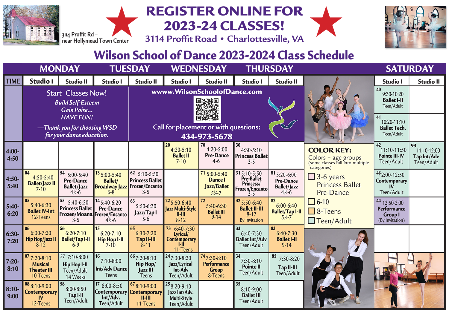 Wilson School of Dance | Charlottesville, VA | Dance Classes Schedule